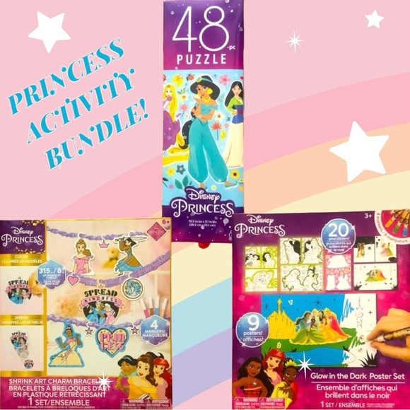 Disney | Toys | Princess Bundle Puzzleglow In The Dark Poster Set ...